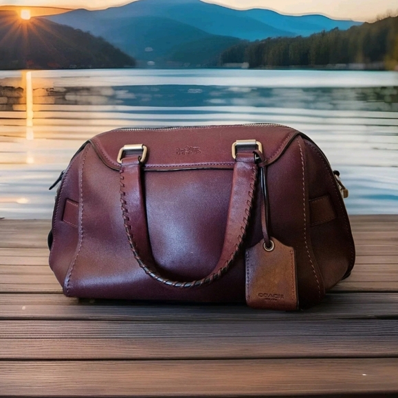 Coach | Bags | Coach Ace Oxblood Burgundy Medium Silvertone Leather ...